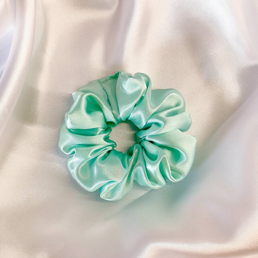 Mint Scrunchie - Hair Accessories - Big Satin S... - Folksy