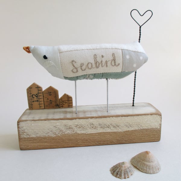 SALE - Fabric Sea Bird - Seagull with Wire Hear... - Folksy