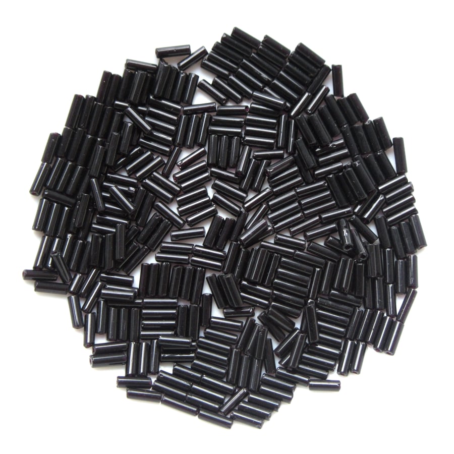 Black Bugle Beads - Folksy