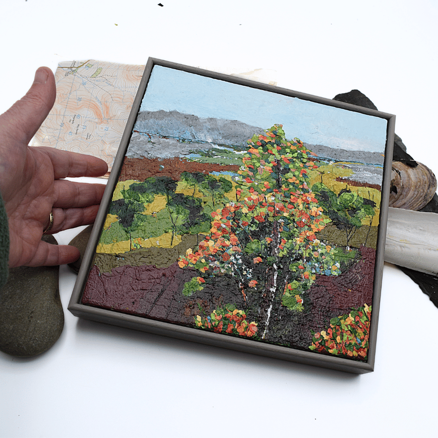 Tree painting - original landscape - framed - a... - Folksy