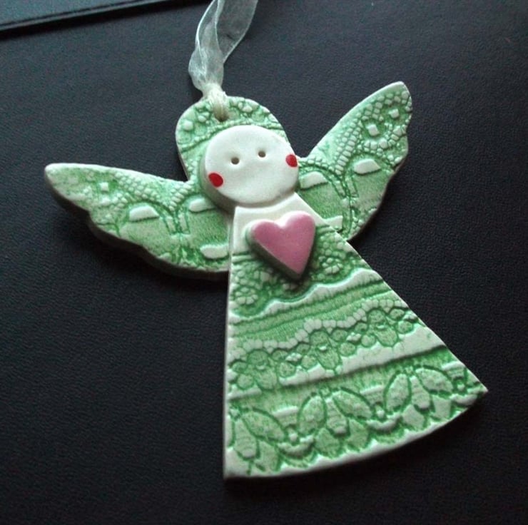 Ceramic Christmas Angel - Folksy