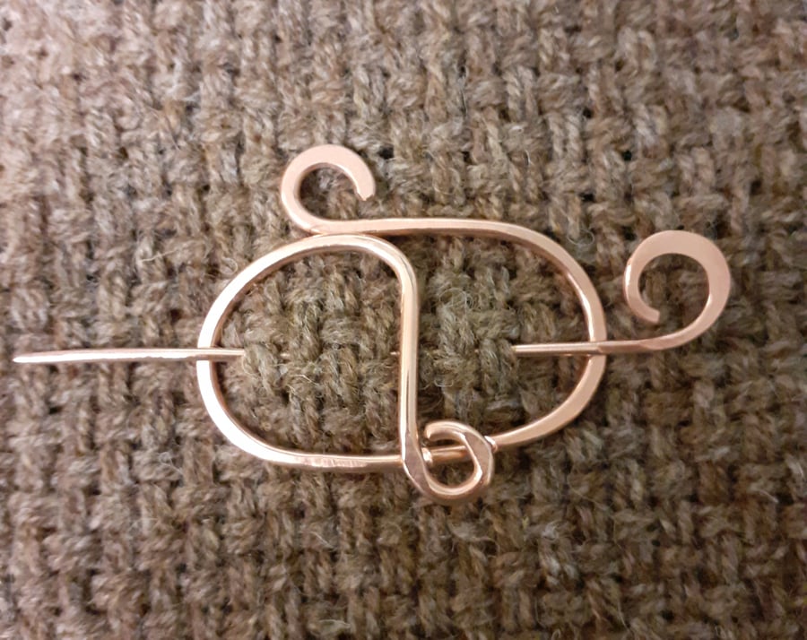 Copper Shawl, Jumper or Scarf brooch - Folksy