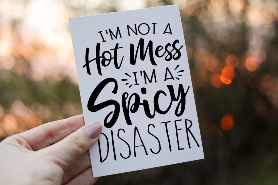 I'm A Spicy Disaster Birthday Card, Funny Birth... - Folksy