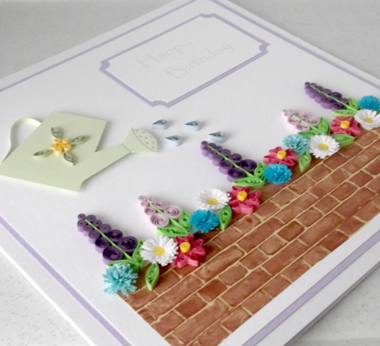 Quilled birthday card - handmade, personalised - Folksy