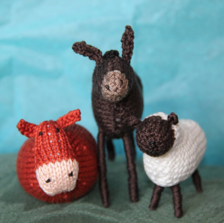 Cotton Hand Knitted Nativity - Folksy