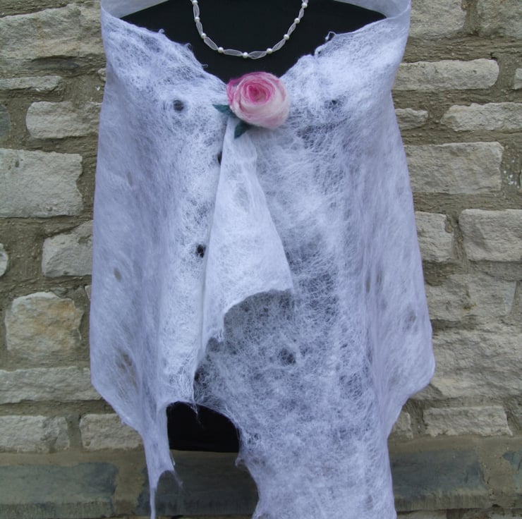 Cobweb felt wedding wrap - Folksy