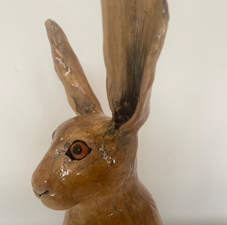 Handmade ceramic hare bust - Folksy