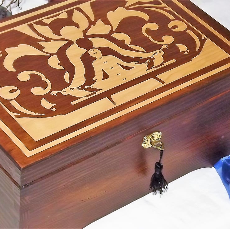 LOCKABLE Engraved - Handmade WOODEN box. Storag... - Folksy