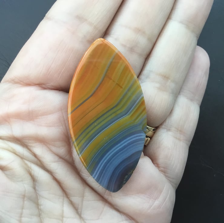 Stunning Orange and Blue Grey Banded Agate Gems... - Folksy
