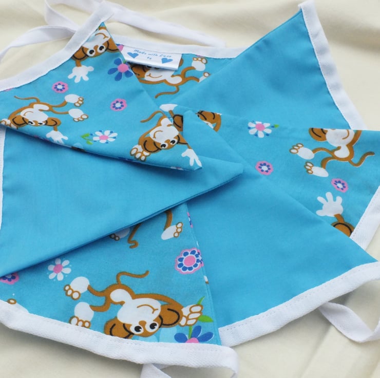 Bunting blue jungle design, monkey animal bunti... - Folksy