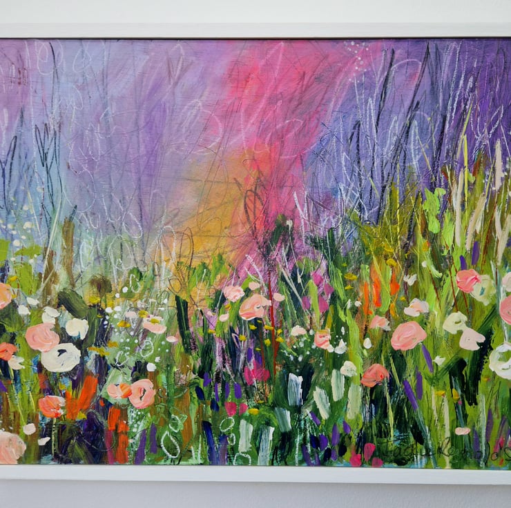 'Evening sky' Original mixed medium painting - Folksy