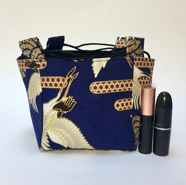 Blue Cranes and Waves Gilded Japanese Rice Bag ... - Folksy