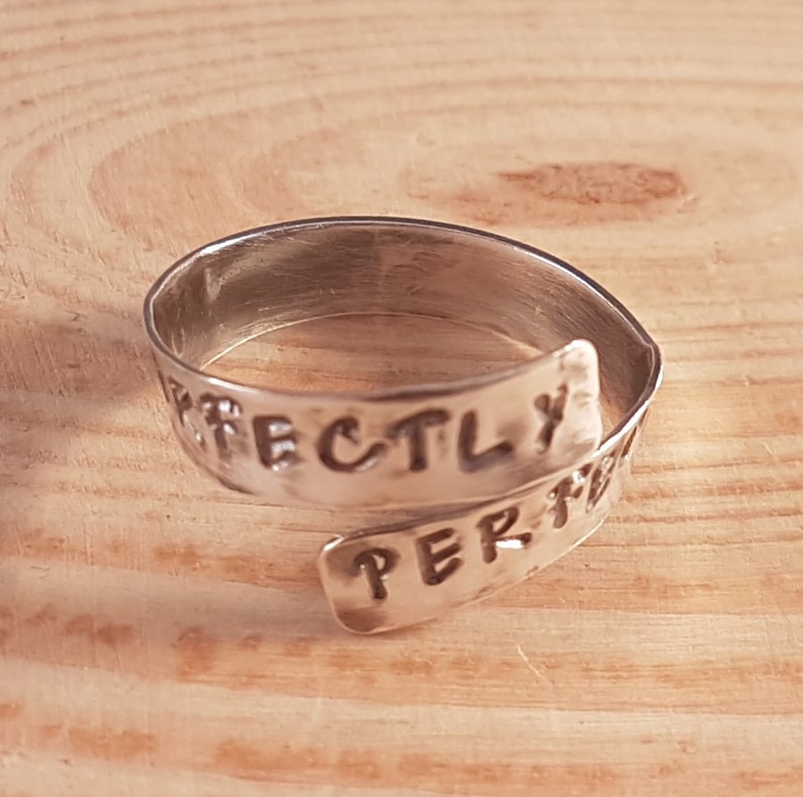 Sterling Silver Stamped 'Imperfectly Perfect' C... - Folksy