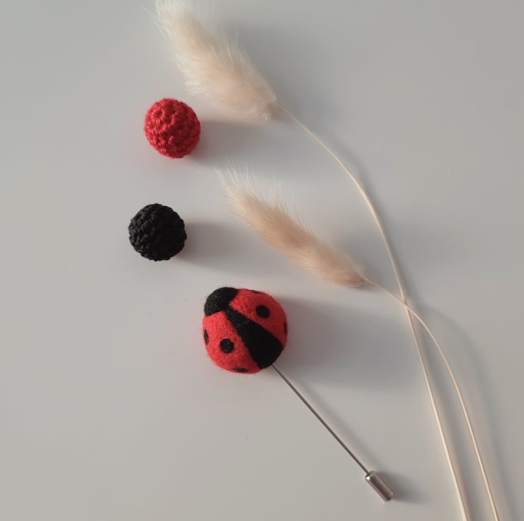 Needle Felt Red Ladybird Pin - Folksy