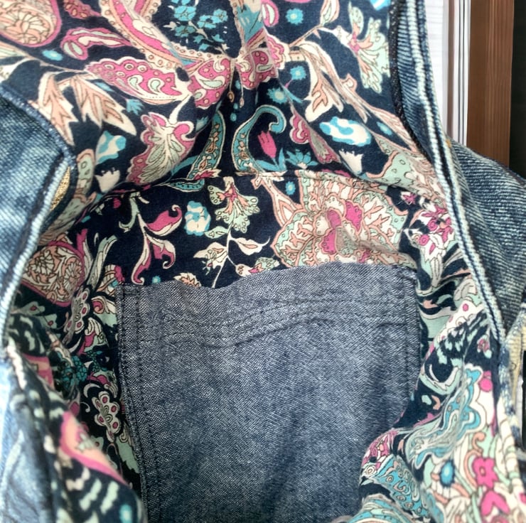 Unique Upcycled Multi Blue Denim Crossbody Bag - Folksy Unique Upcycled Multi Blue Denim Crossbody Bag - Folksy