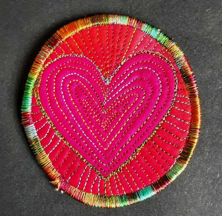 Textile Brooch Free Machine Embroidery - Folksy