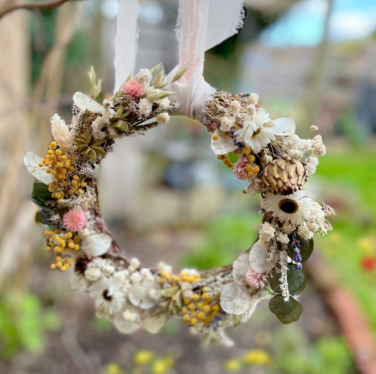 Dried Flower Easter Spring Wreath. Artichoke, M... - Folksy