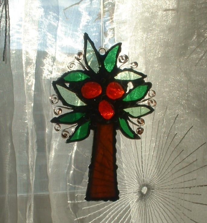 Stained Glass Apple Tree Suncatcher - Folksy