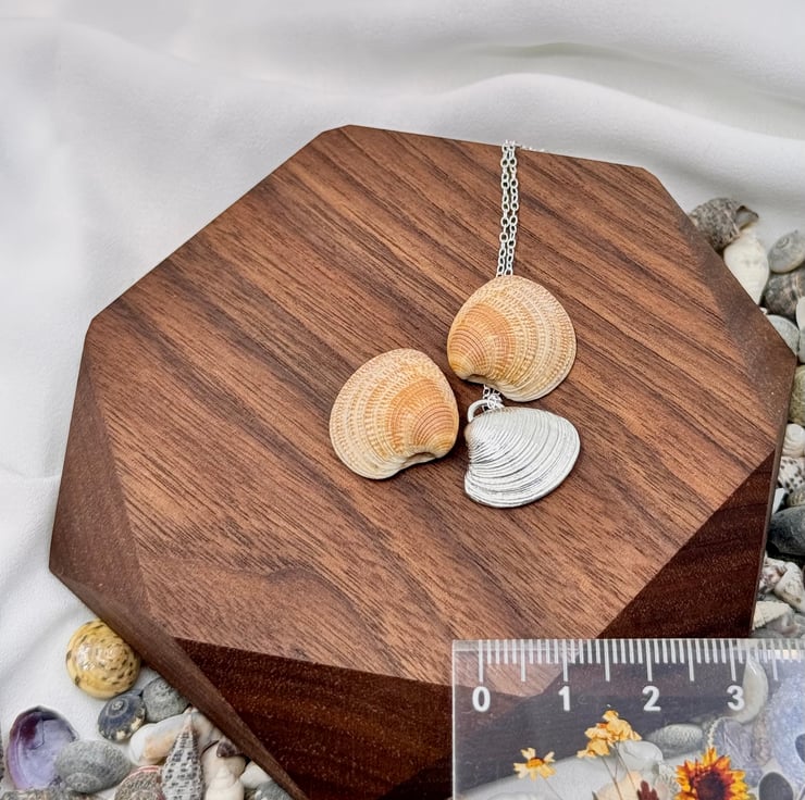 Silver Clam Shell Necklace, Handmade in North Y... - Folksy