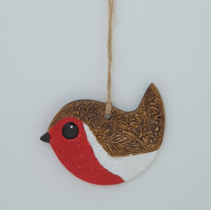 Robin decoration, Christmas hanging decoration ... - Folksy