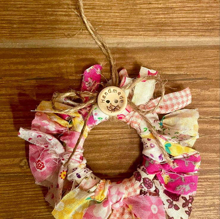 Set of 3 Rag Wreath, Cottagecore , Home Decorat... - Folksy