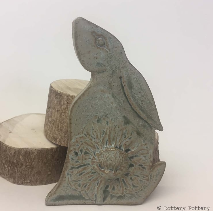 Ceramic Moon Gazing Hare Pottery Hare decoratio... - Folksy