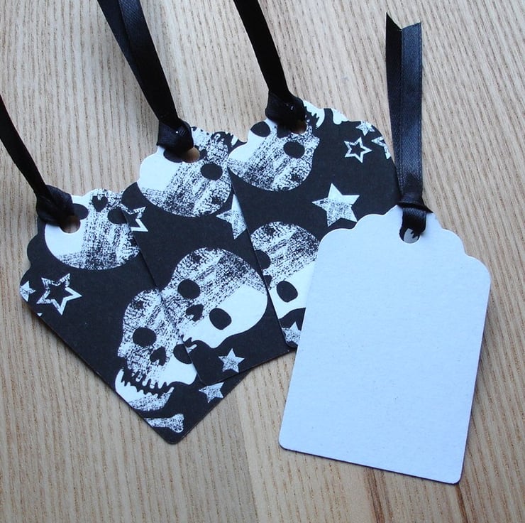 Gothic Skulls Gift Tags (Pack of 4) - Folksy