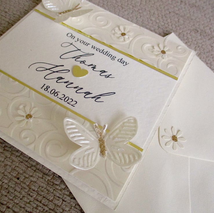Personalised Butterflies Wedding Card - Congrat... - Folksy