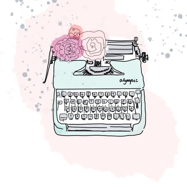 Mini print The vintage typewriter - Folksy
