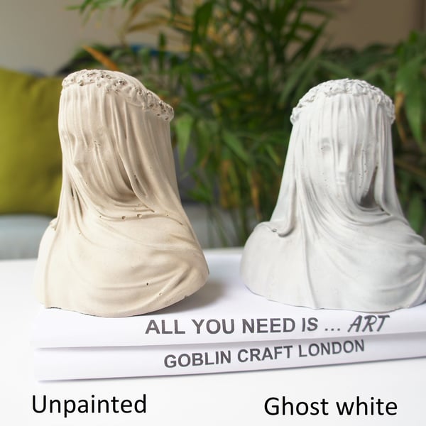 Veiled Lady bust from concrete, Raphaelle Monti... - Folksy