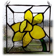 Daffodil Stained Glass Framed Suncatcher Spring... - Folksy