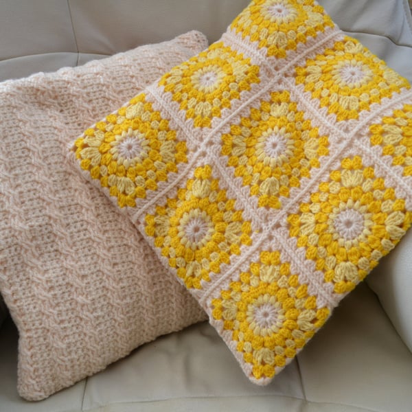 Adorable spring themed crochet cushion cover wi... - Folksy