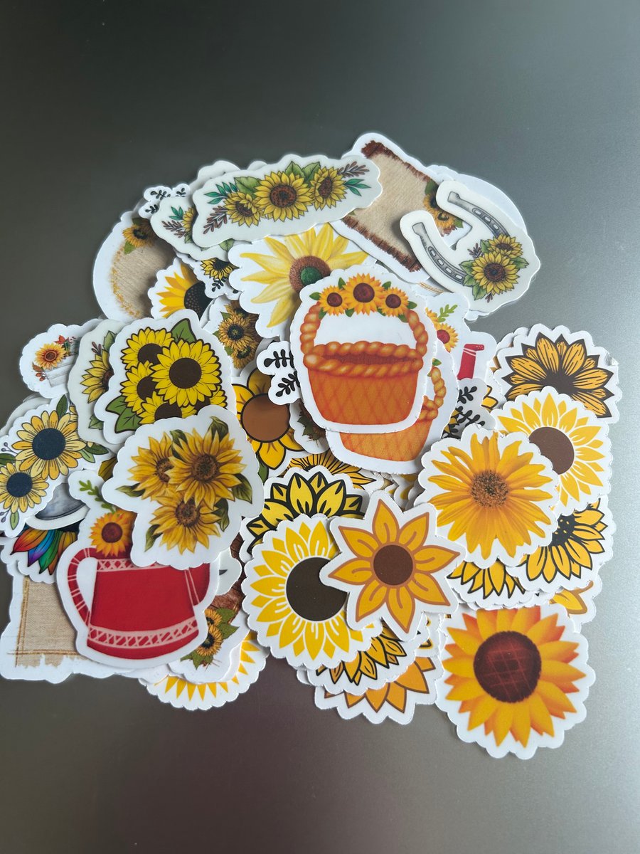 Sunflower Stickers - Folksy