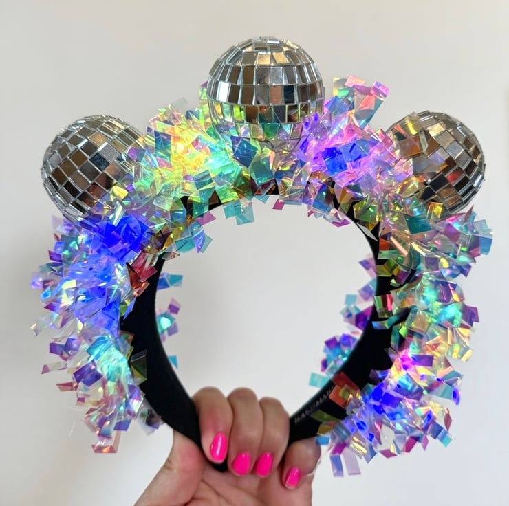 Light Up Disco Ball Headband Iridescent Festiva... - Folksy
