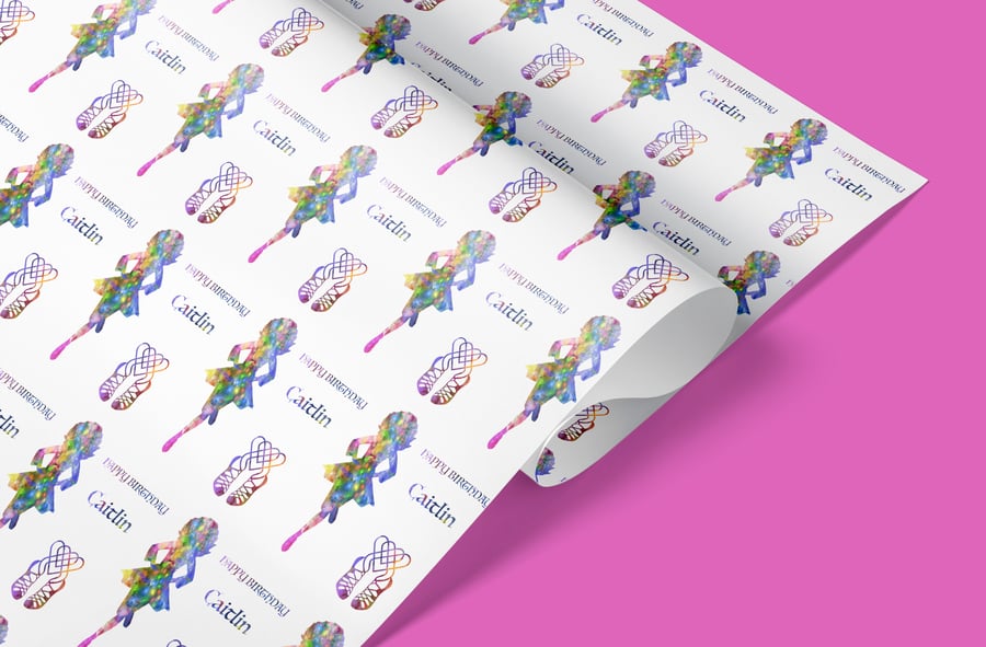 Personalised Irish Dancer wrapping paper - Folksy