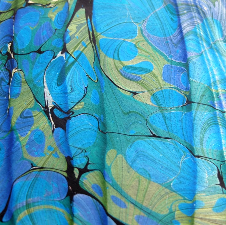 A4 Marbled paper sheet double marbled stone pat... - Folksy