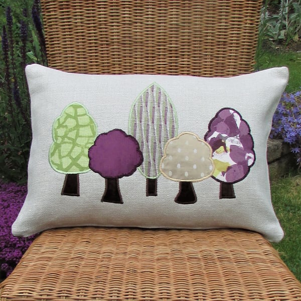 Spring trees rectangular cushion - Folksy