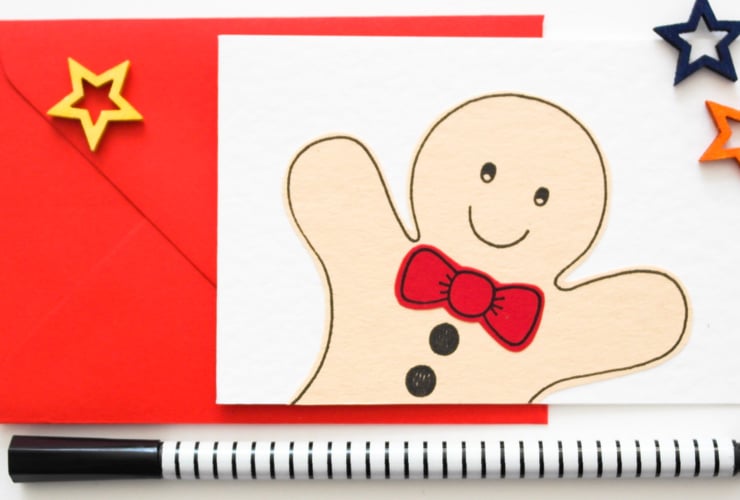 Handmade Gingerbread Man Christmas card pack, S... - Folksy