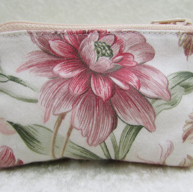 Small purse - Cream with butterfly, fruit and f... - Folksy