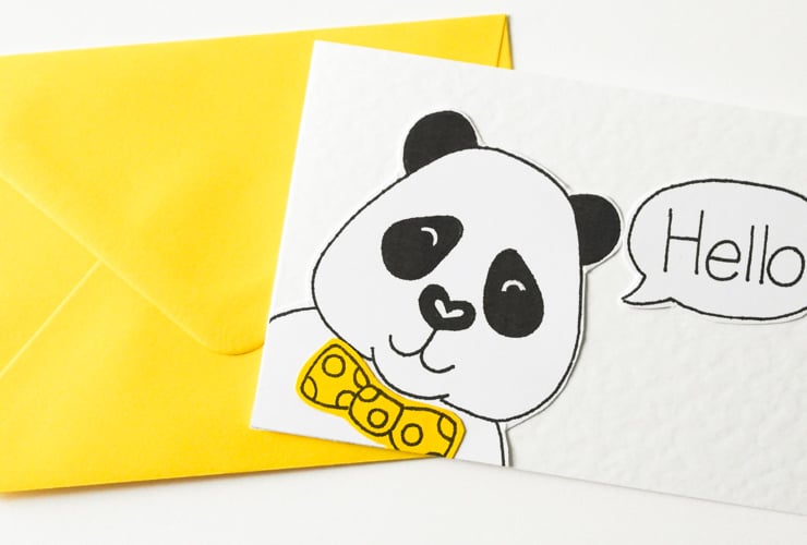 Cute Panda Notecards,Pack of six Panda Thank yo... - Folksy