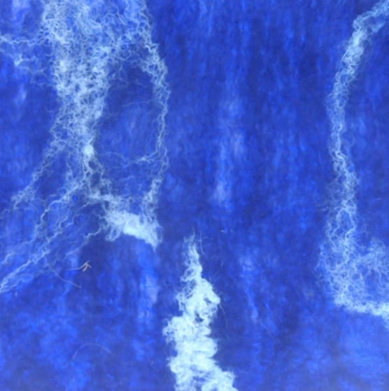 Long deep blue nuno felted scarf with silk fibr... - Folksy