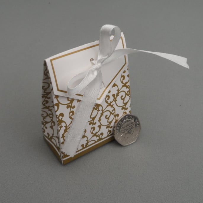 Pack of 10 small gift boxes or pouches gold - Folksy
