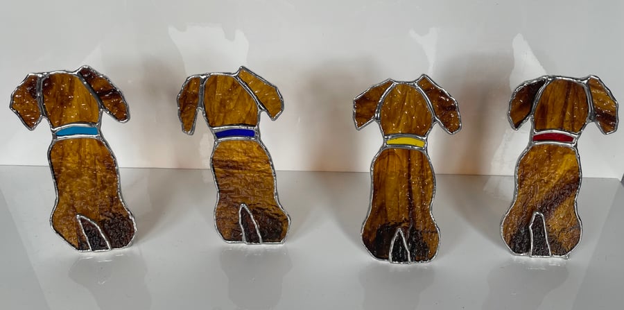 Handmade stained glass ‘spaniel’ dog ornament - Folksy