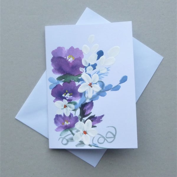 greetings card hand painted original art ( ref ... - Folksy