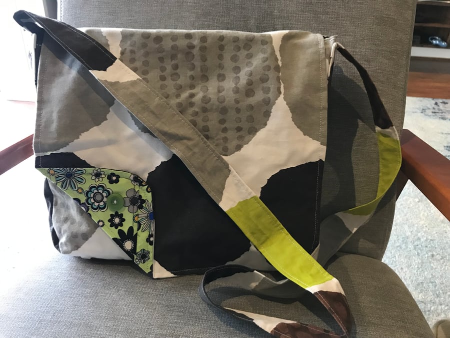 Courier Bag - The “Emily” - Large Dotty Fabric - Folksy