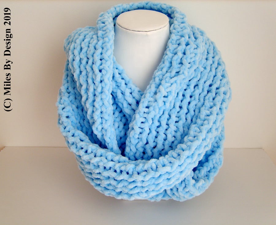 Light Blue Infinity Scarf - Folksy