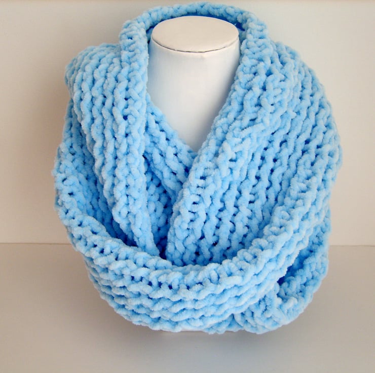 Light Blue Infinity Scarf - Folksy