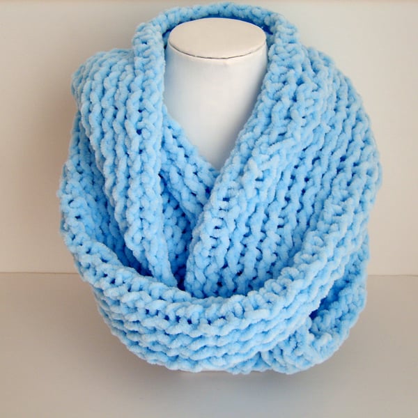 Light Blue Infinity Scarf - Folksy