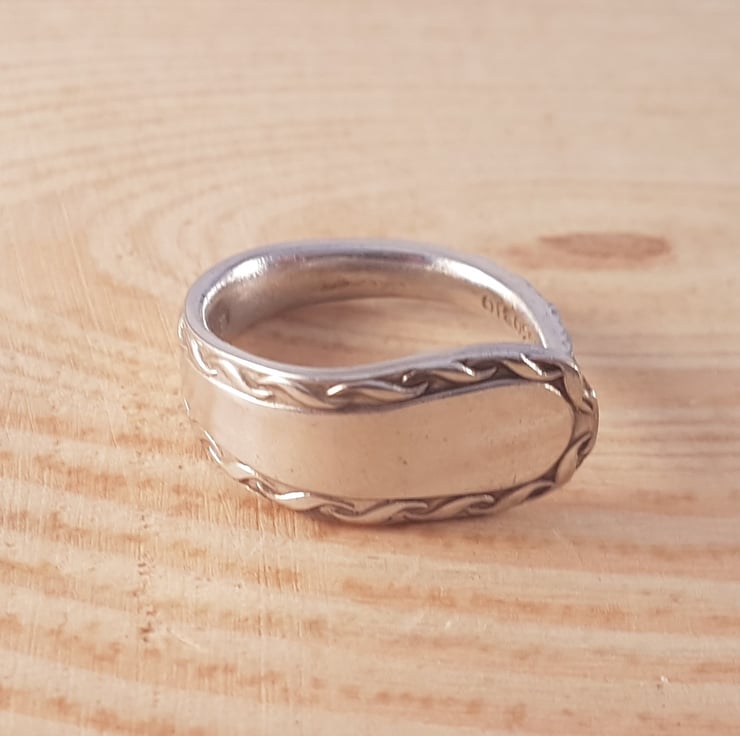 Silver Plated Upcycled Ribbon Spoon Handle Ring... - Folksy