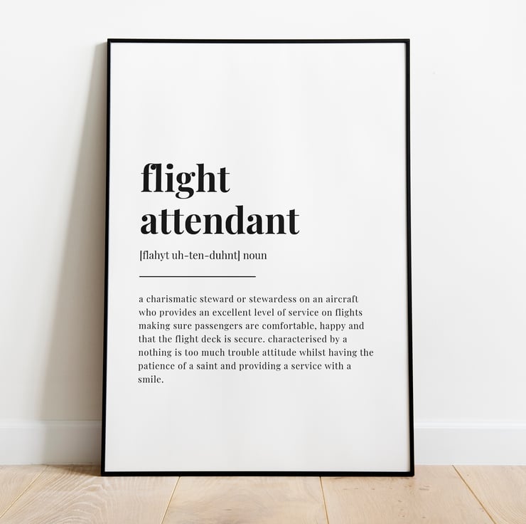 FLIGHT ATTENDANT DEFINITION PRINT, Quote Wall A... - Folksy